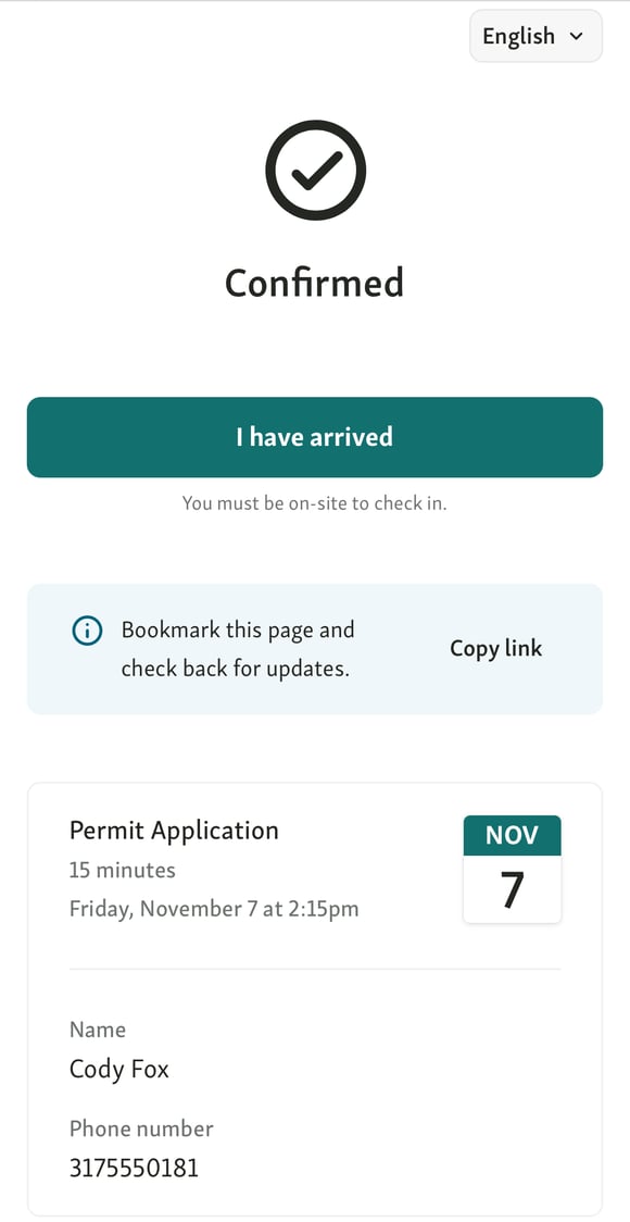 Set up self check-in for Appointments