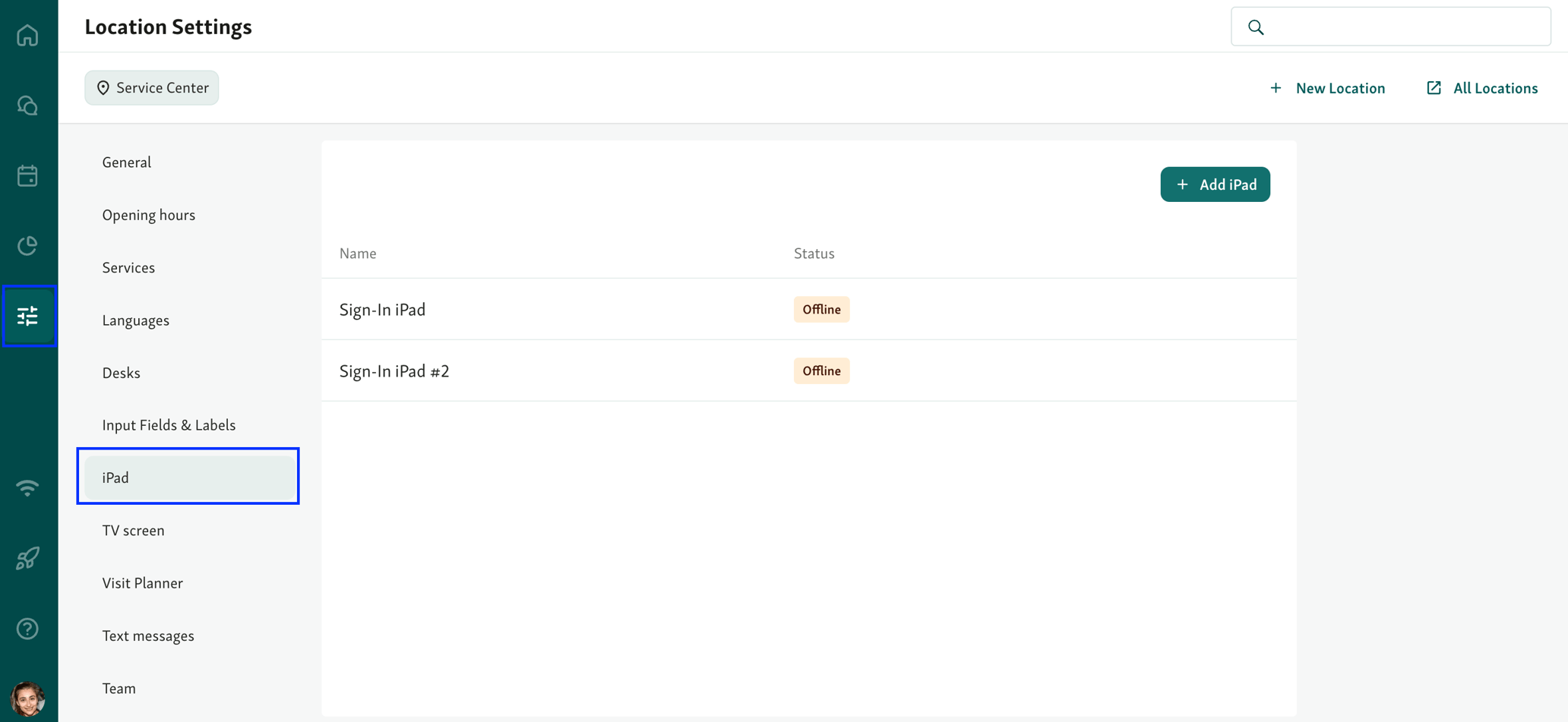 iPad-specific line selection