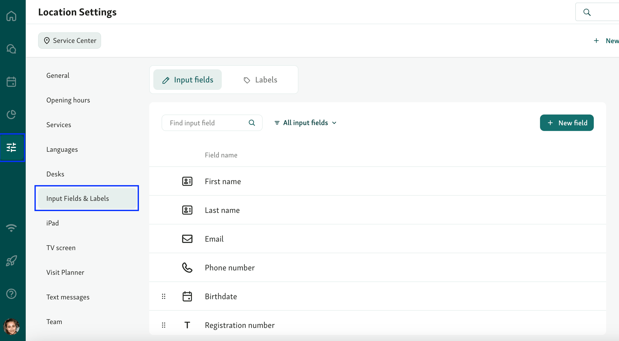 Create and manage Custom Input Fields