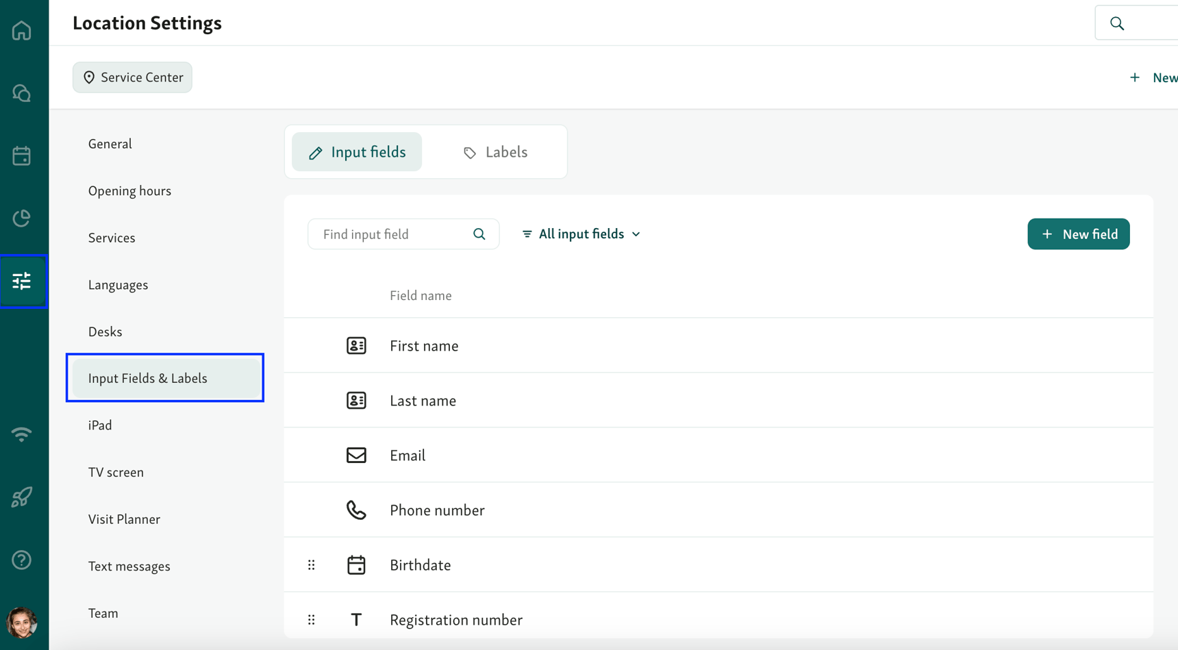 Create and manage Custom Input Fields