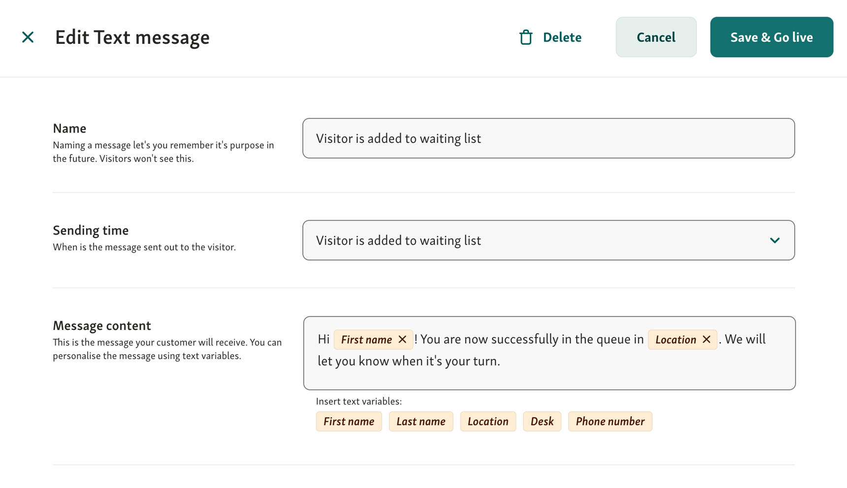 Set up Automated Text Messages