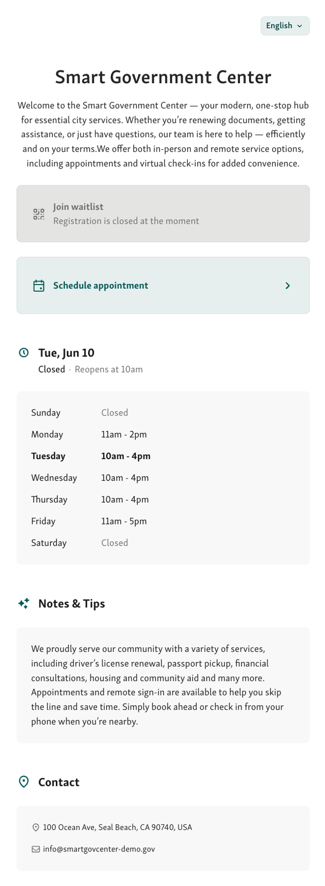 How visitors book appointments